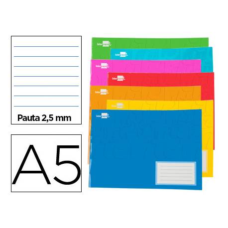 Libreta escolar Liderpapel A5 horizontal 32 hojas colores (77907)