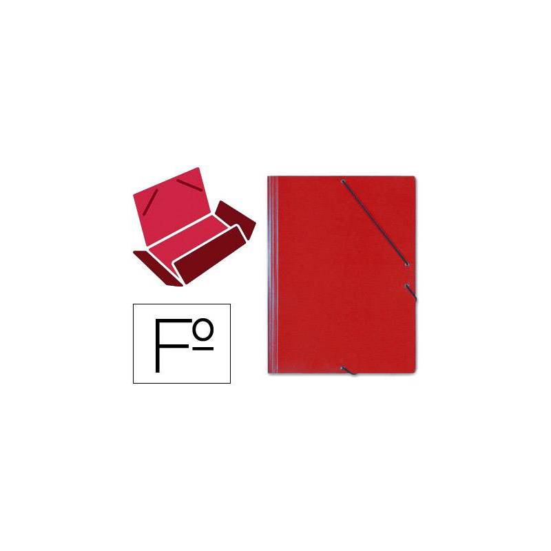 Carpeta Saro gomas solapas carton folio color rojo (79743)