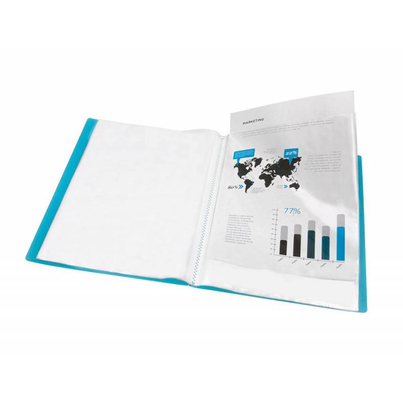 Carpeta Beautone escaparate azul 10 fundas fijas Din a4 (52106)